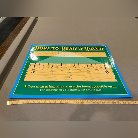 Toys | 525 How To Read A Ruler Poster With Teaching Tips On Back | Poshmark